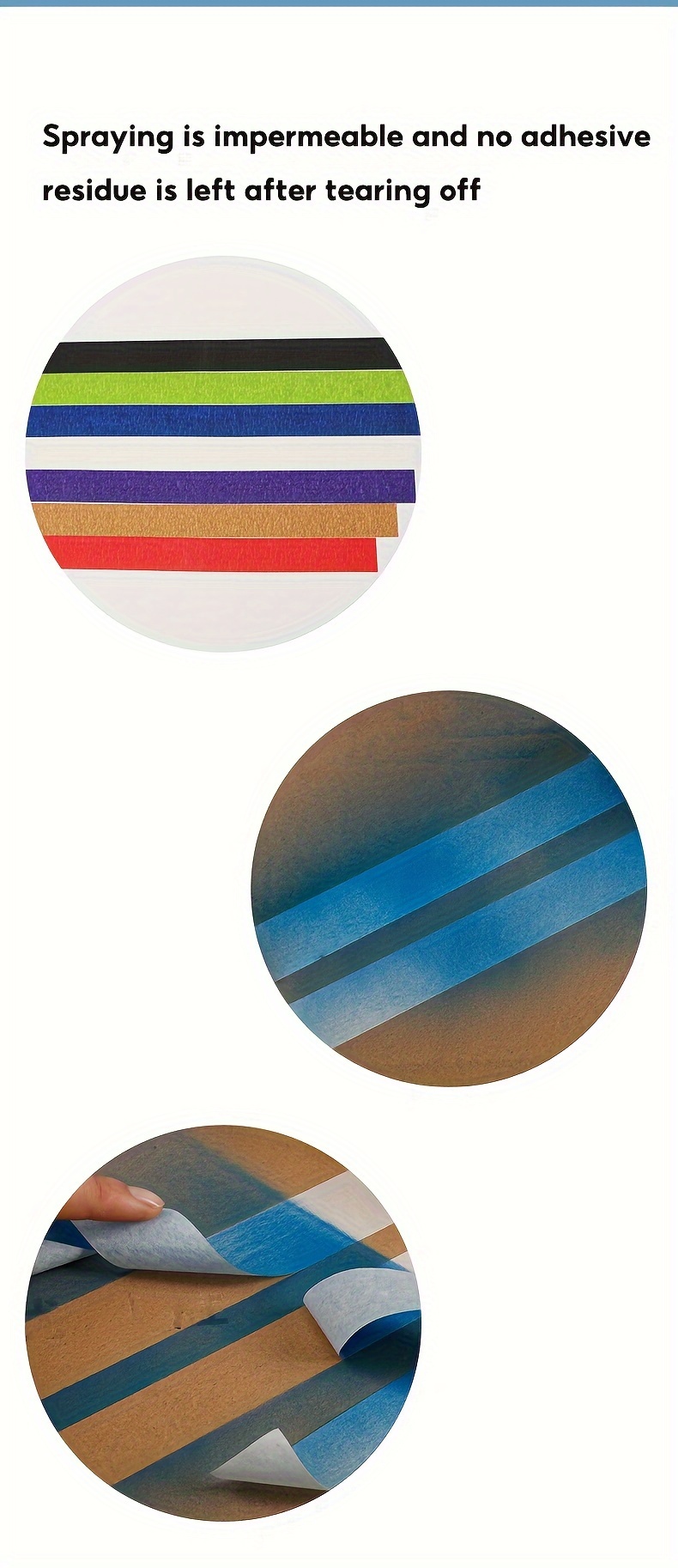 Blue Masking Paper Tape Latex Color Separation No Damage - Temu