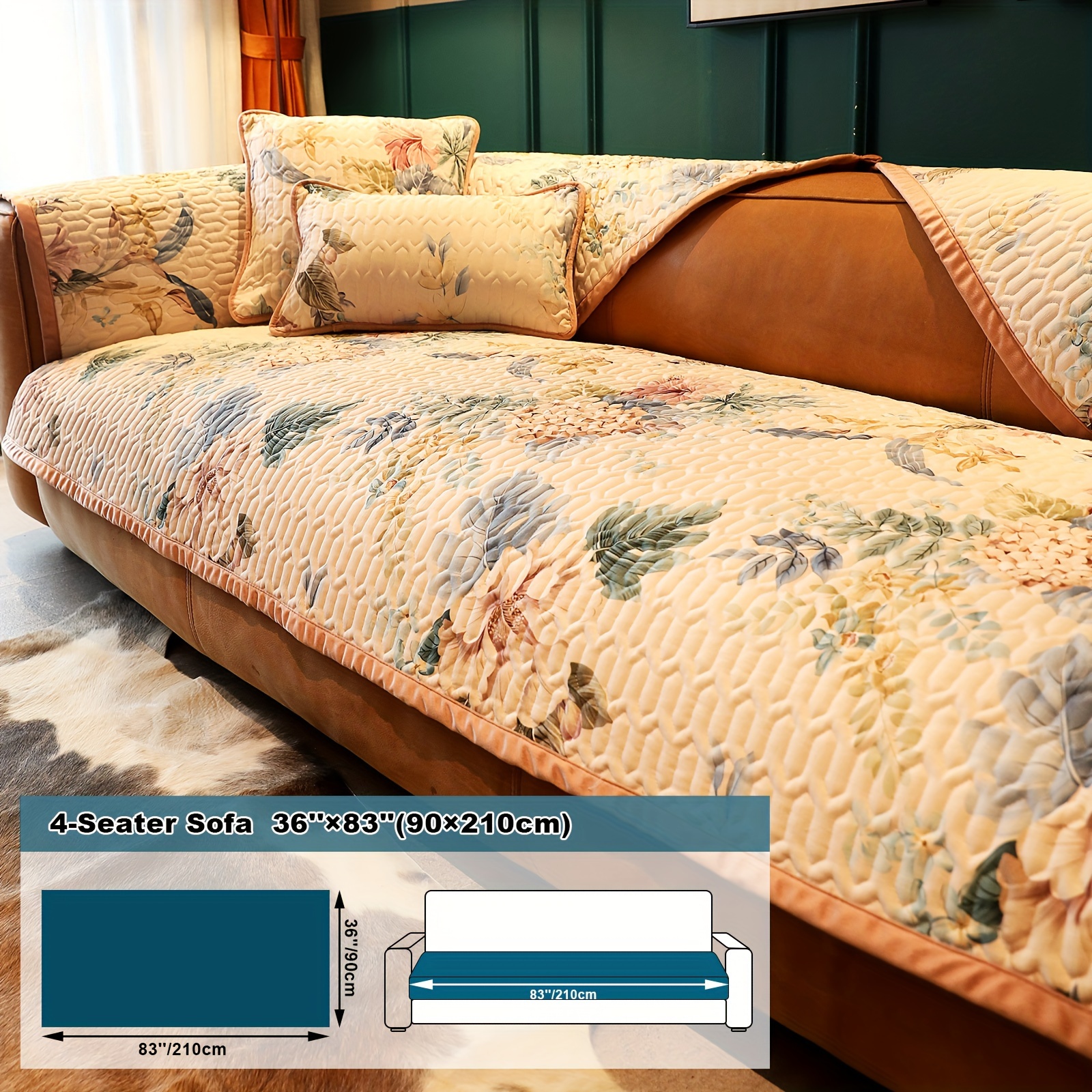 Velvet Short Plush Sofa Cover Thick Non Slip Sofa Slipcover - Temu ...