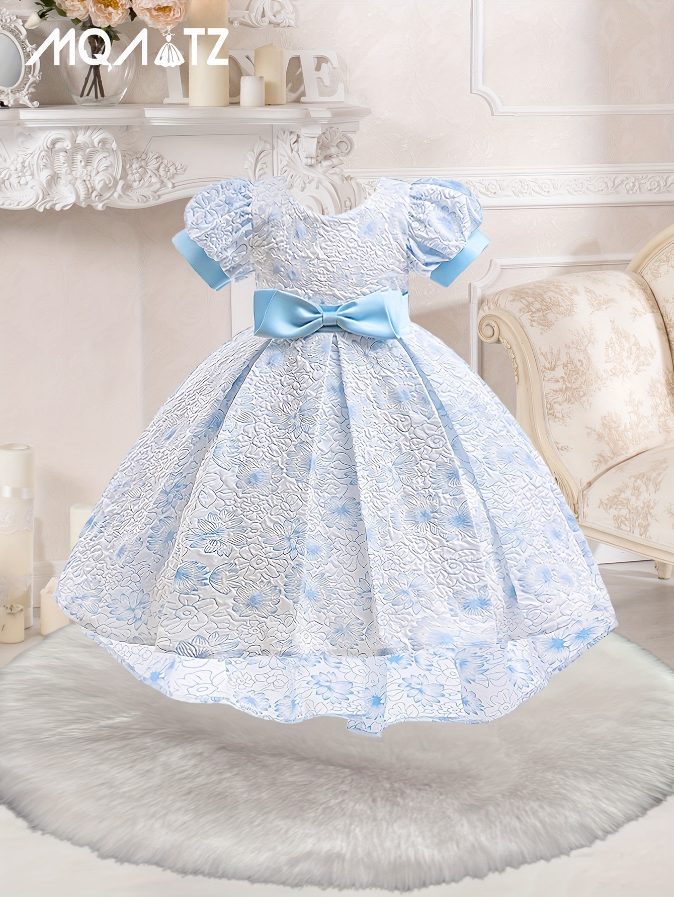 Elegant Princess Dress Girls High Low Jacquard Butterfly - Temu Canada