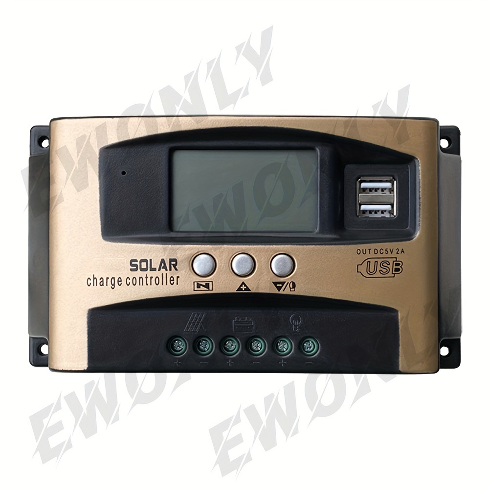 100a Solar Charge Controller With Dual Usb Ports, Intelligent 12v 24v ...