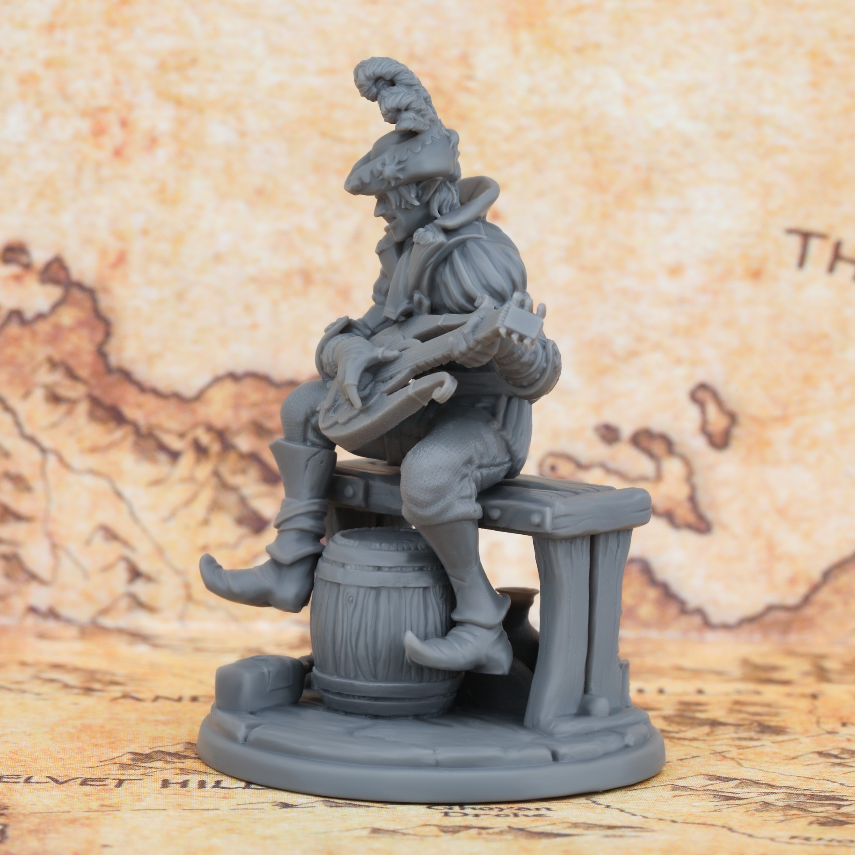 Half-elf Bard Miniature - 32mm Highly Detailed 3d Printed Resin Figure ...