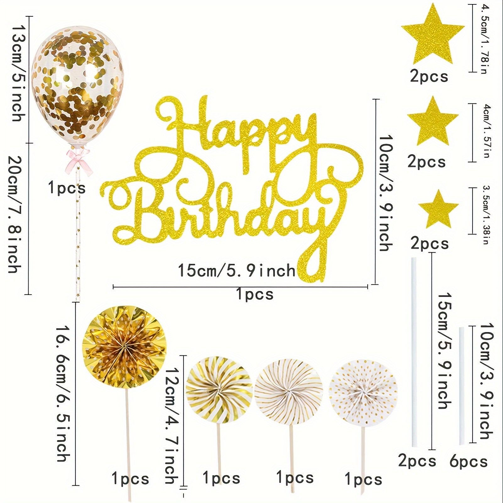 Happy Birthday Cake Insert Set Birthday Cake Insert Plaque - Temu Canada
