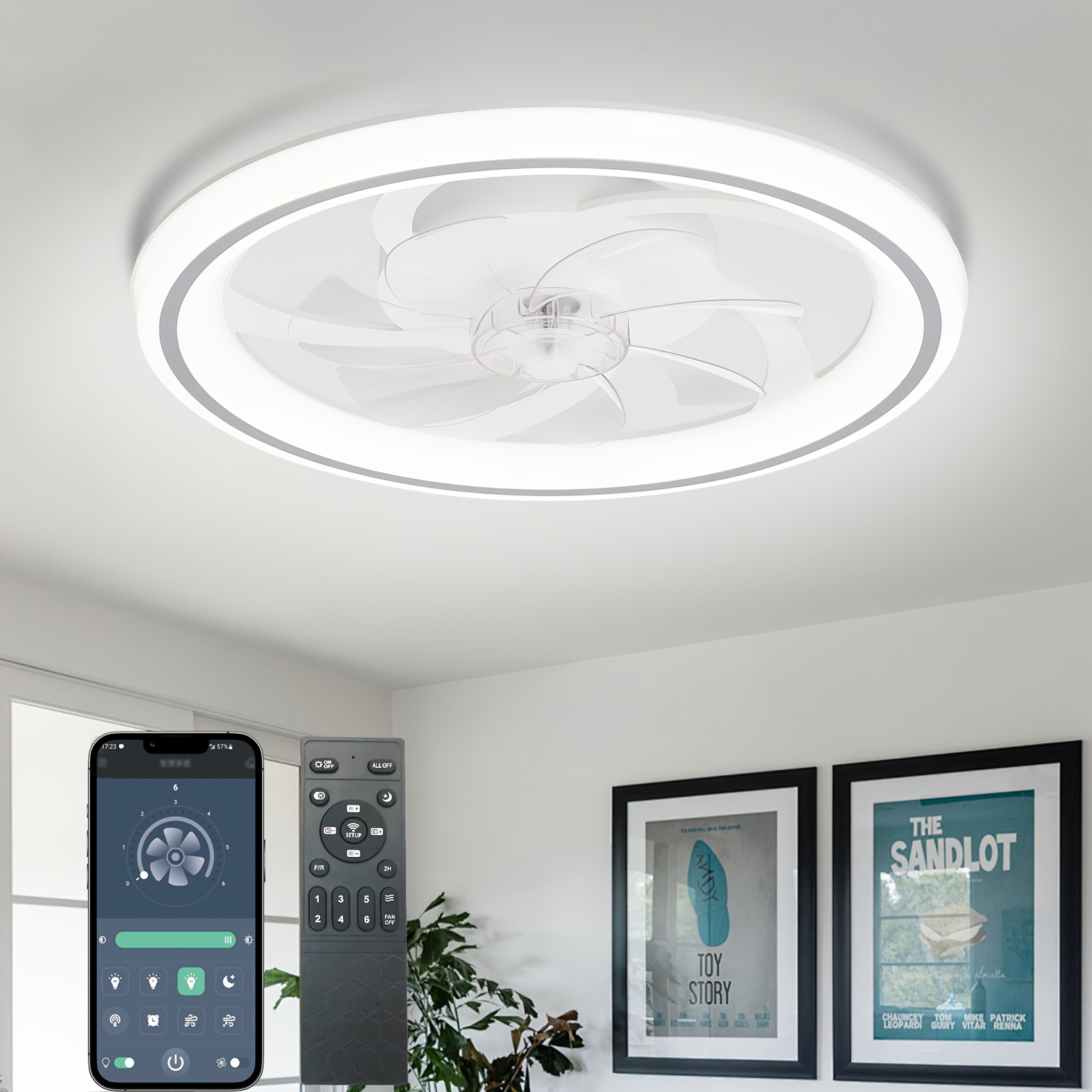 ceiling fans with lights sold on Temu United States