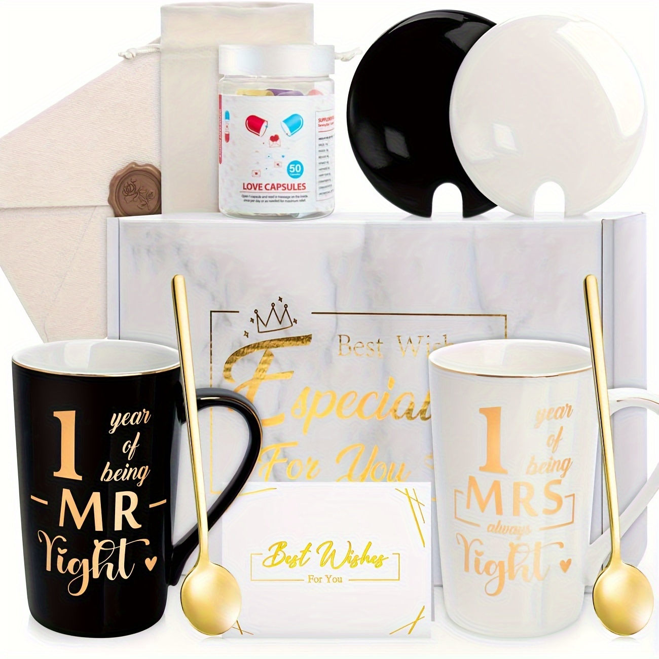 1st 5th 10th Anniversary Gifts Mr. Mrs. Mugs Perfect - Temu United Kingdom