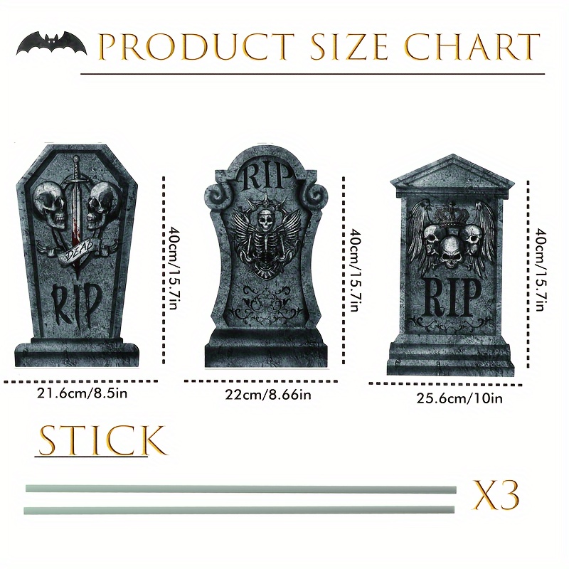 Plastic Halloween Tombstone Decorations Ghost Theme Stake - Temu