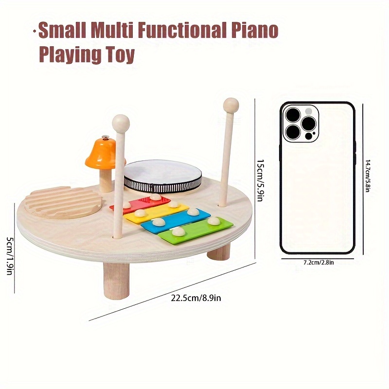 Wooden Music Percussion Early Education Toys, Multifunctional 4-in-1 ...