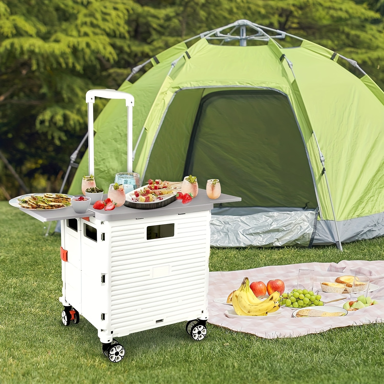 Folding Utility Cart Portable Rolling Crate - Temu