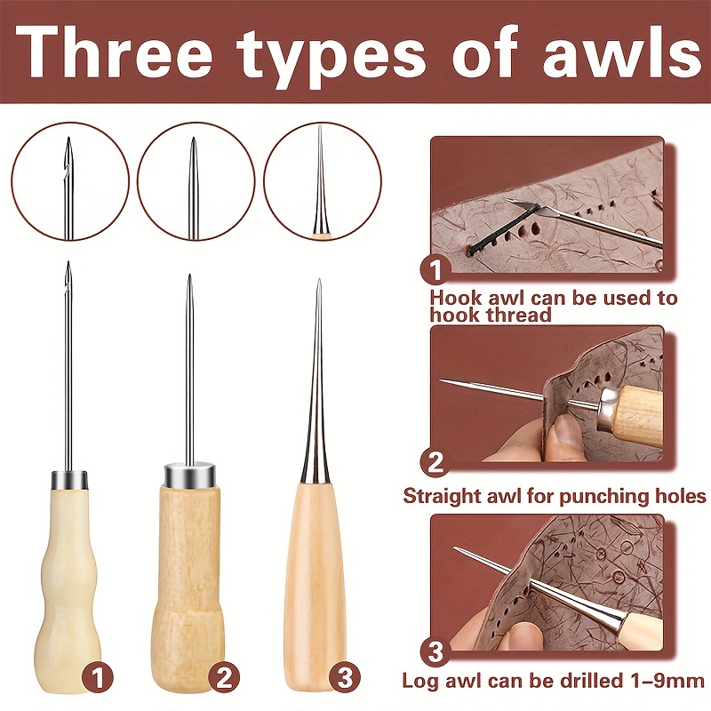 Leather Sewing Repair Kit With Mixed Color Heavy Duty Thread Hand ...