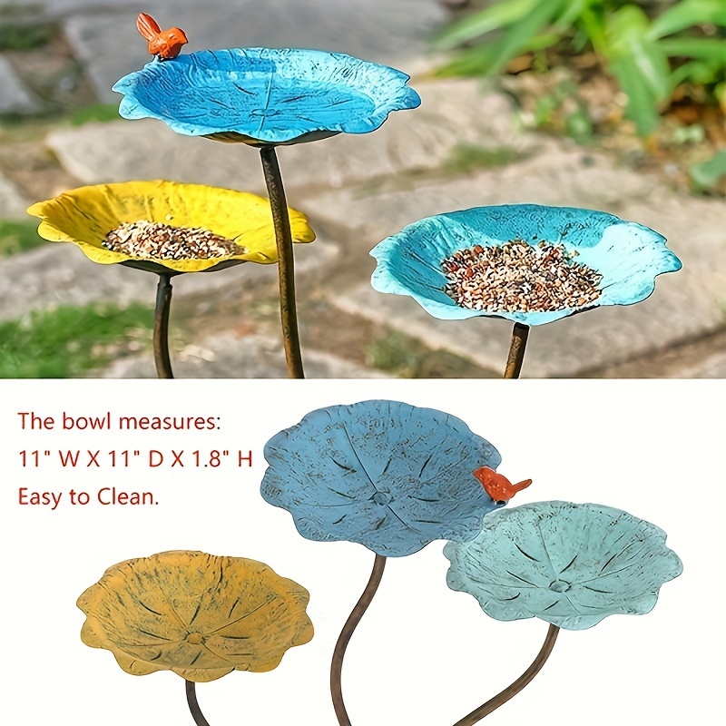 Cast Iron Pedestal Bird Bath Feeder Combo Outside Heavy Duty - Temu
