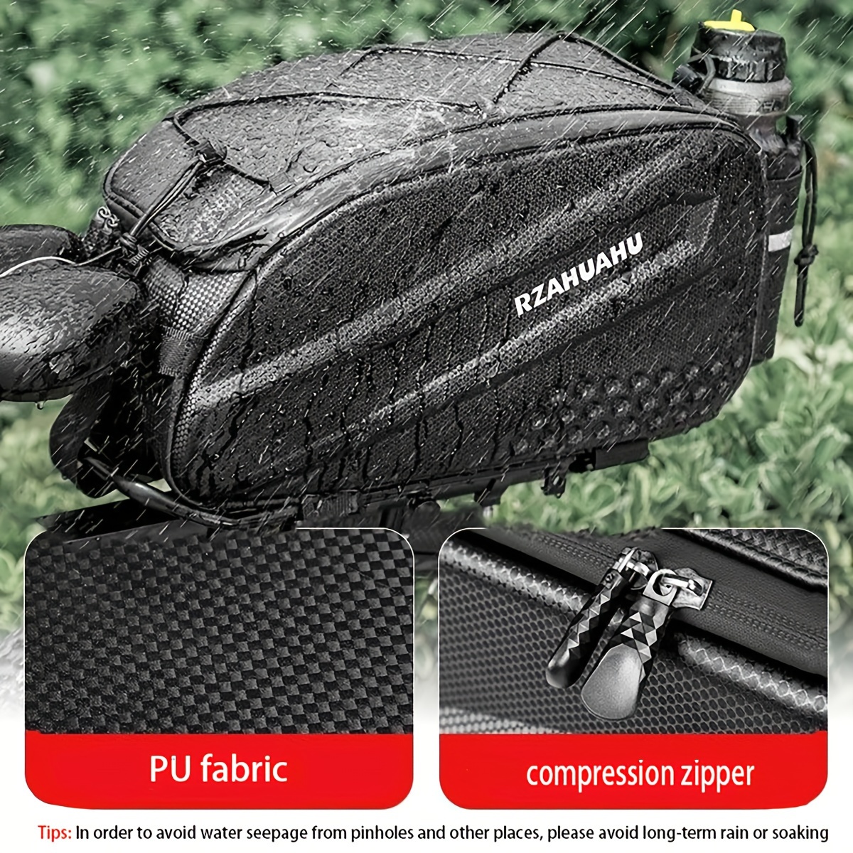 Mountain Bike Rear Rack Pack Hard Shell Bike Shelf Bag - Temu