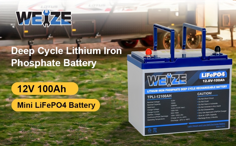 12v 100ah Mini Lifepo4 Lithium Battery Built in 100a - Temu