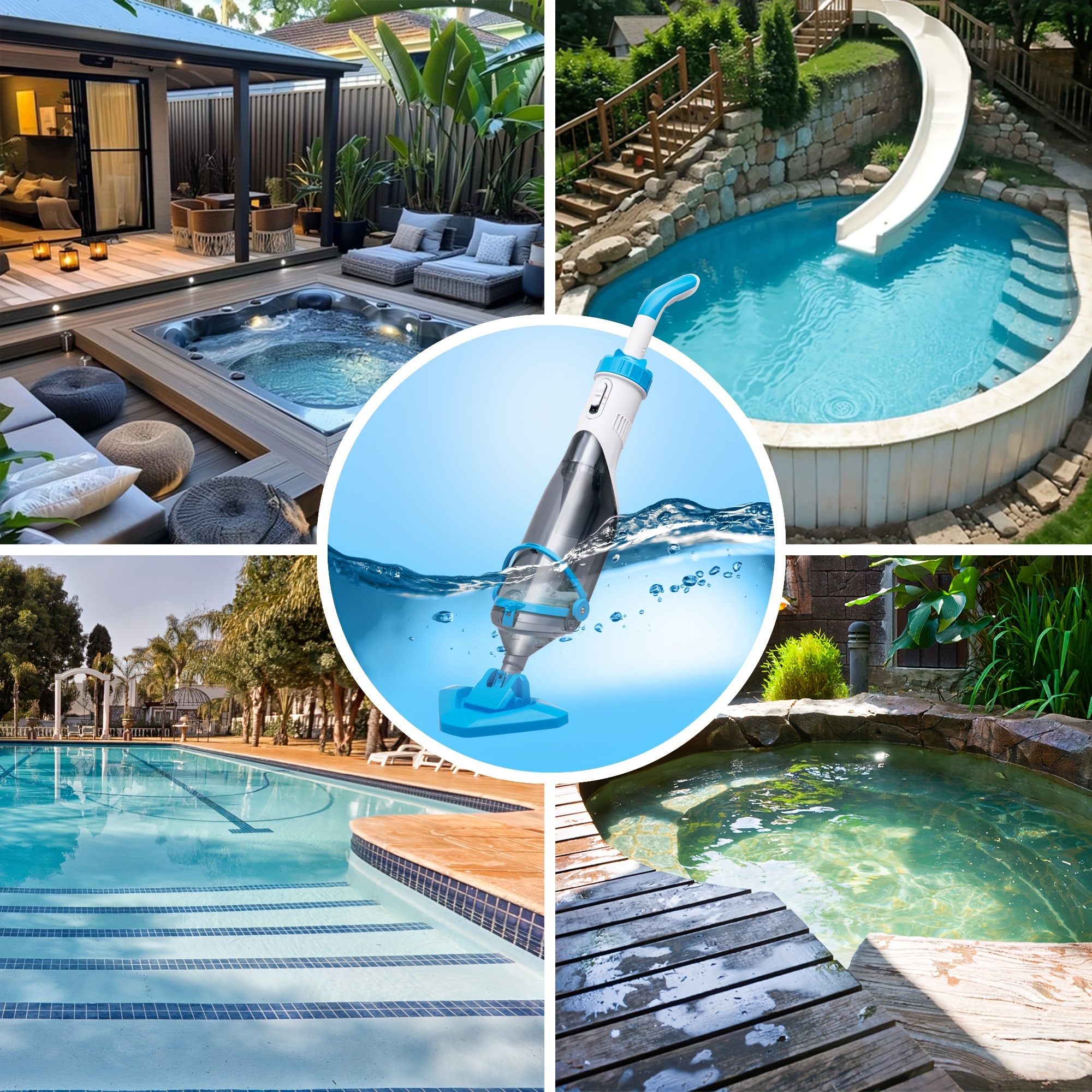 pool vacuum ground pools handheld rechargeable pool Temu