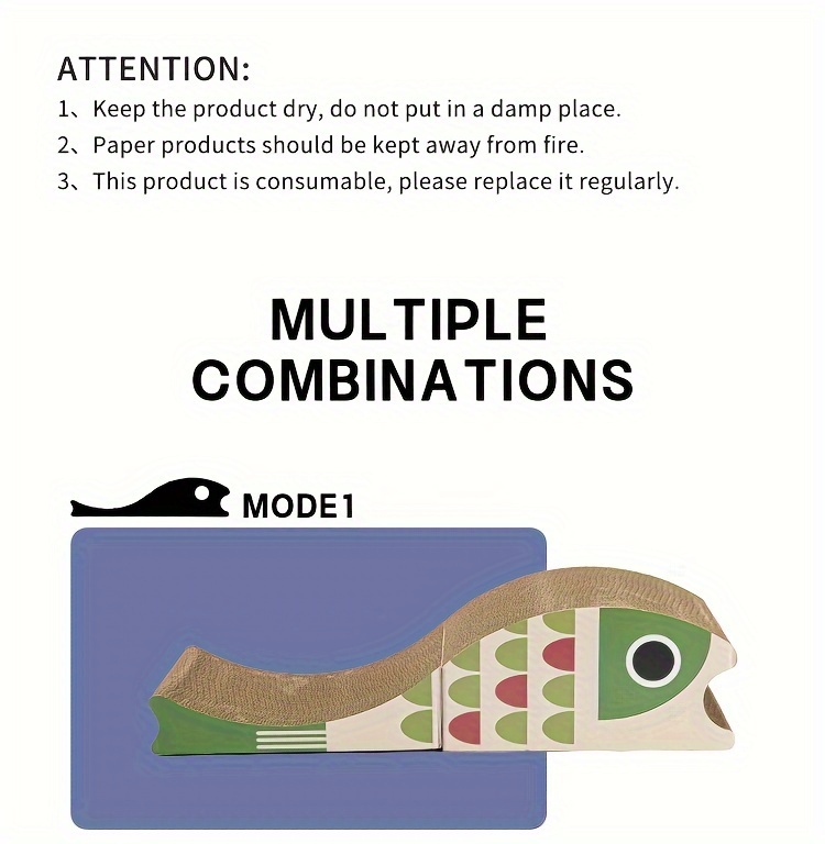 Fish Shape Cardboard Cat Scratching Mat Protective Furniture - Temu ...