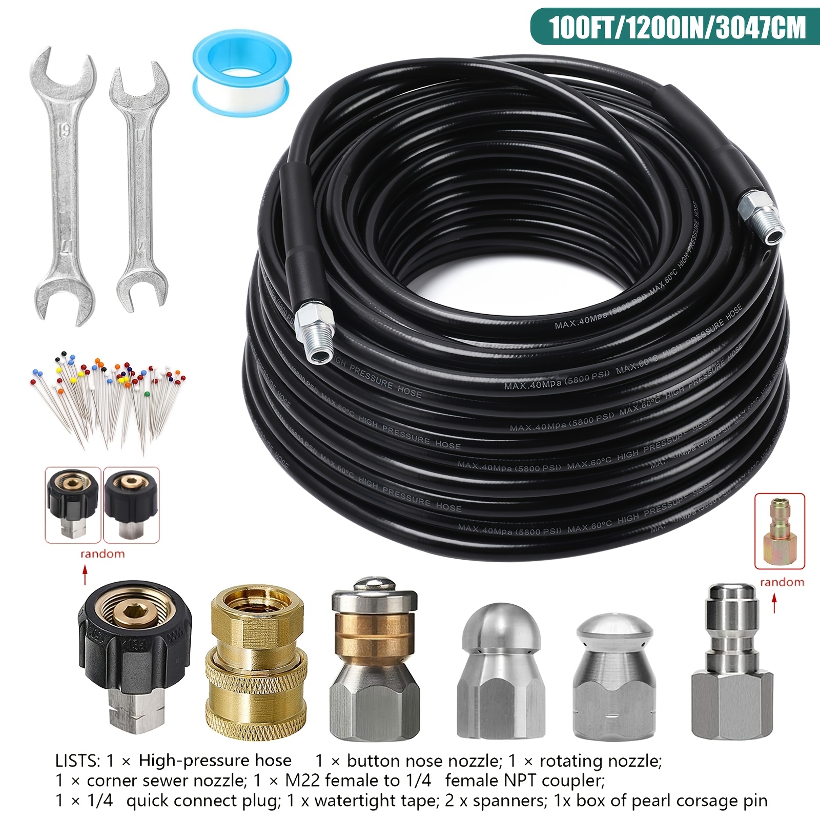 pressure washer sewer jetter sold on Temu United States