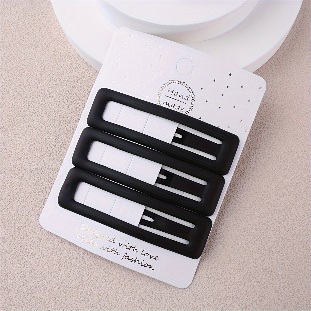 3pcs solid color hair side clips frosted hair fringe clips accessories ...