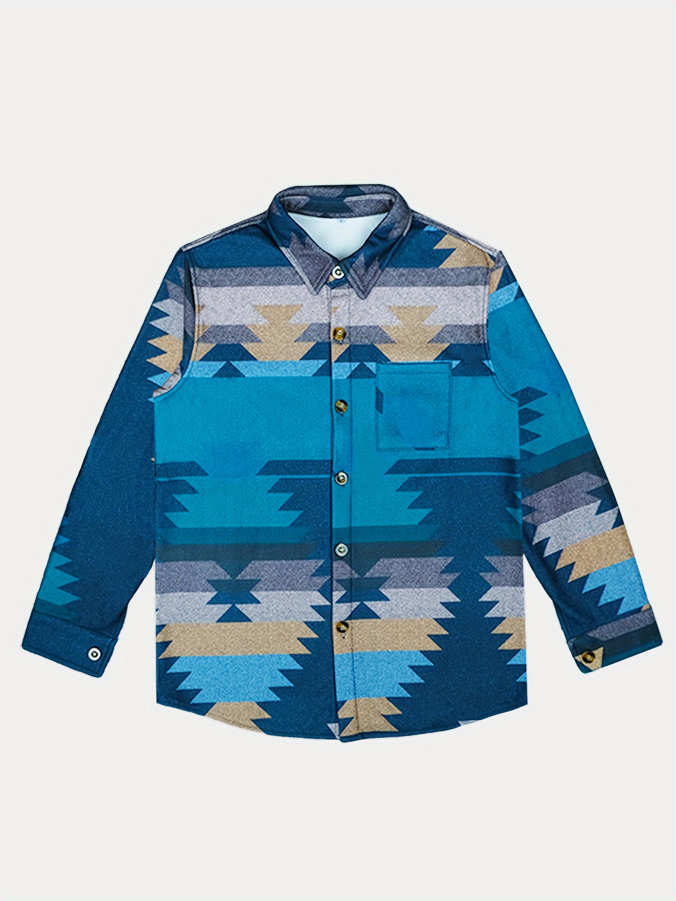 Color Block Geometric Pattern Coat Men's Stylish Chest - Temu Canada