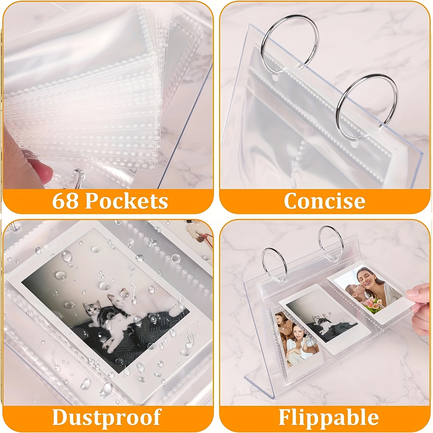Desktop Small Photo Album Acrylic Flip Mini Photo Book - Temu