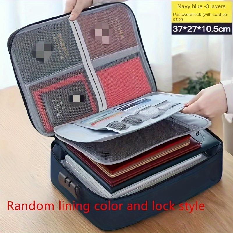 Bag Combination Fireproof 3 File - Temu Canada