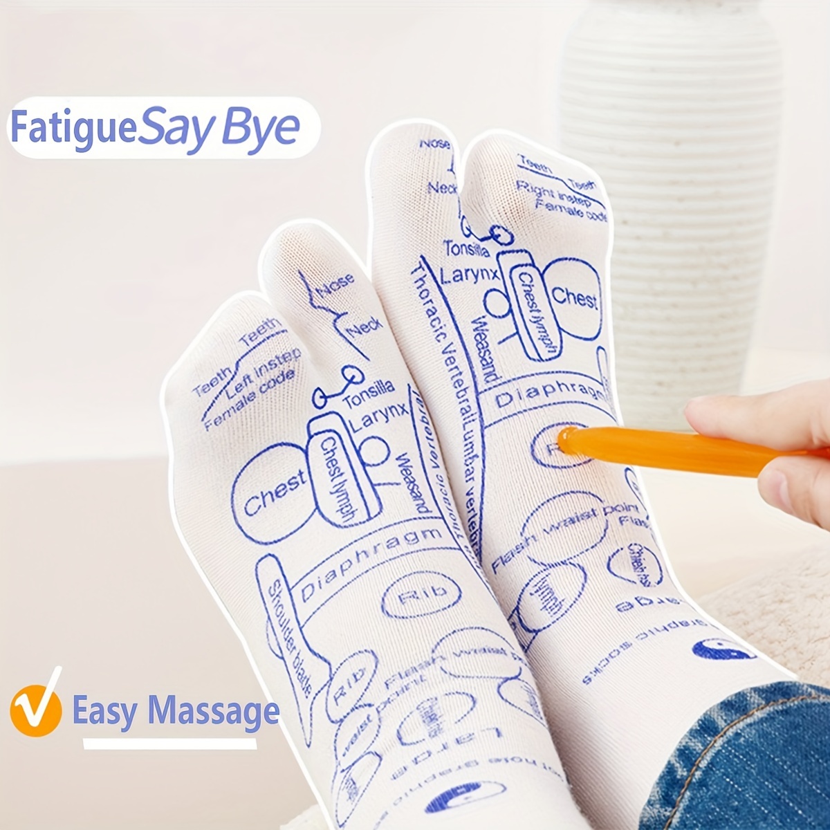 Foot Therapy Massage Kit Acupoint Socks Stick For Plantar Fasciitis ...