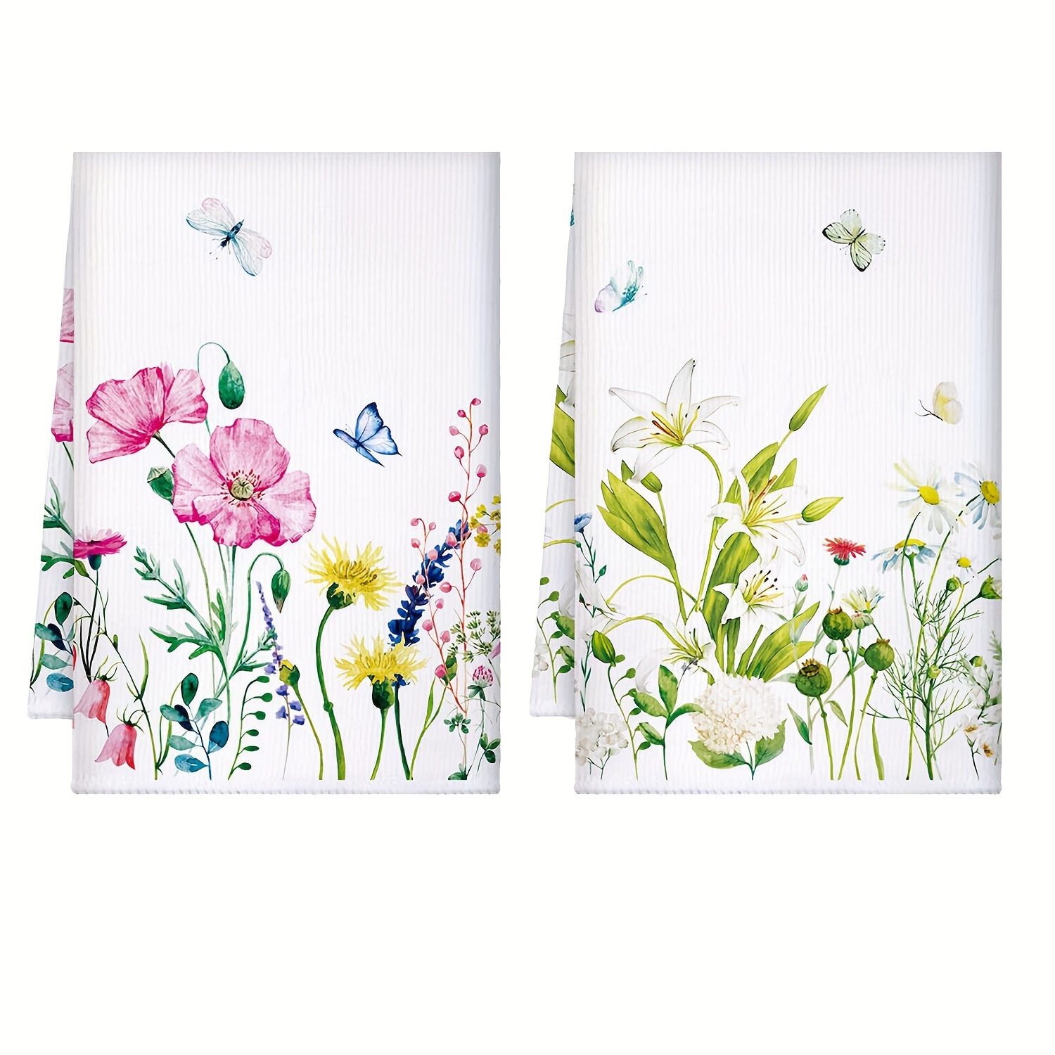 Retro Wildflower Scouring Pad Spring Summer Tea Towel - Temu United ...