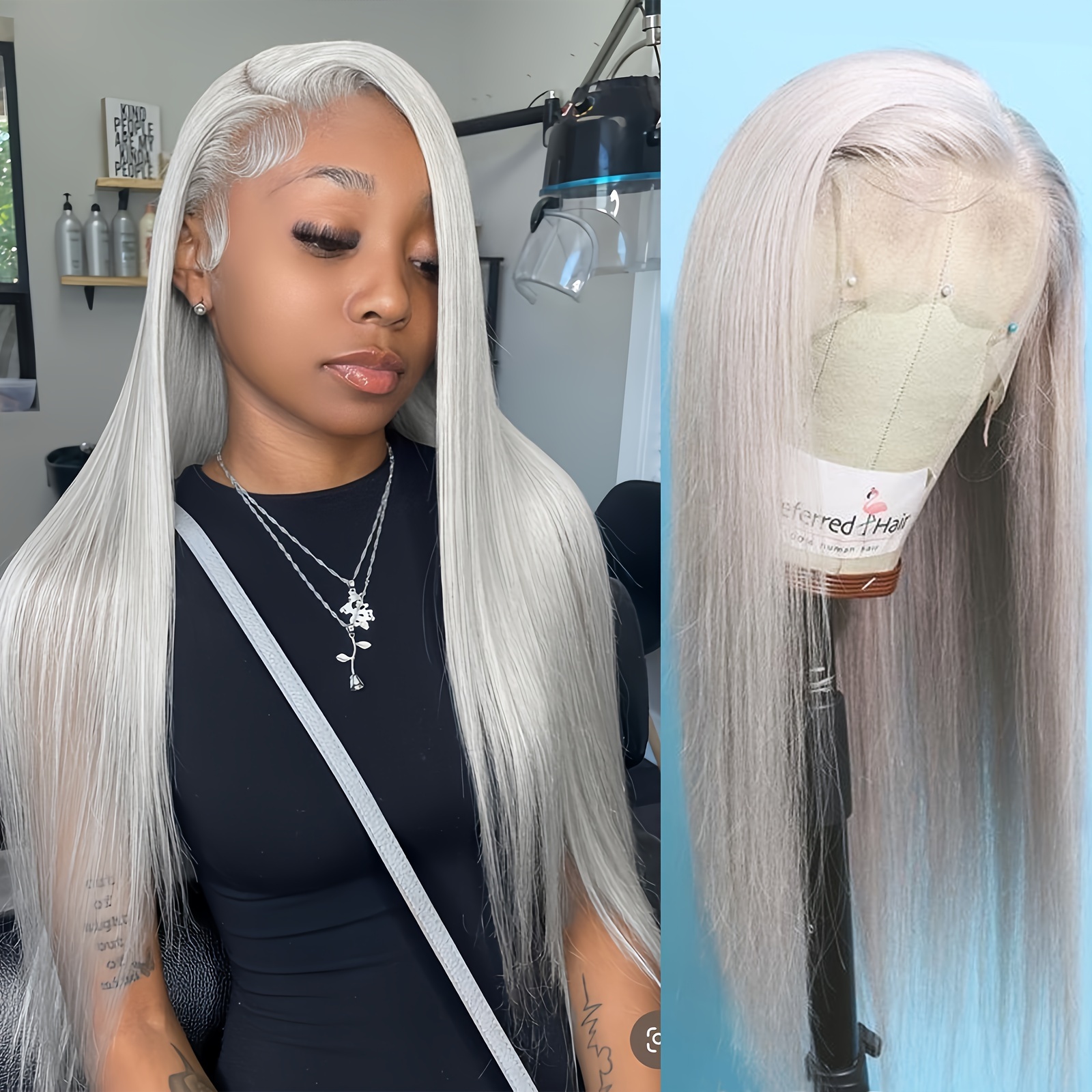 silver gray wig sold on Temu United States