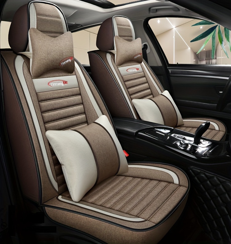 Car Seat Cover Four Seasons Universal Linen Breathable - Temu Canada