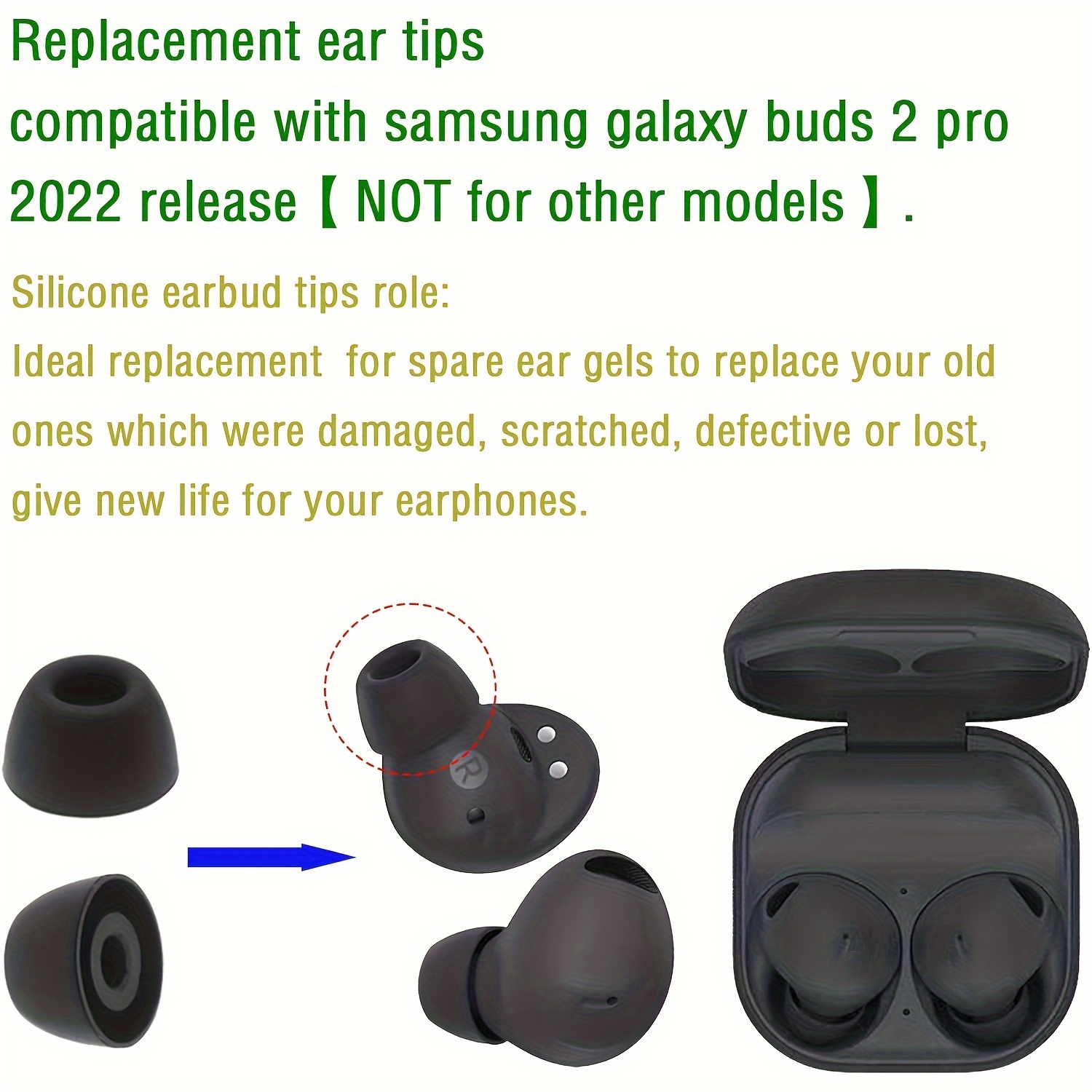 12-pack Silicone Earbud Replacement Tips For Samsung – Durable, Comfort ...
