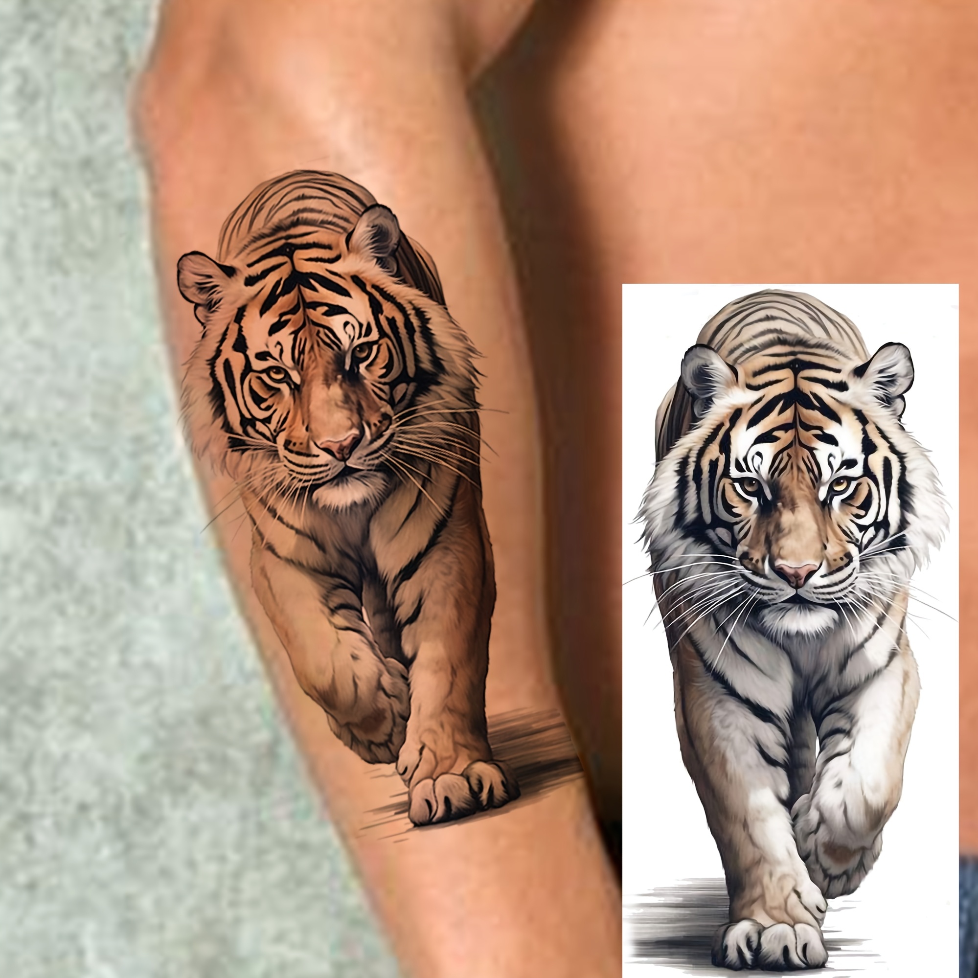 White Tiger Tattoo On Thigh