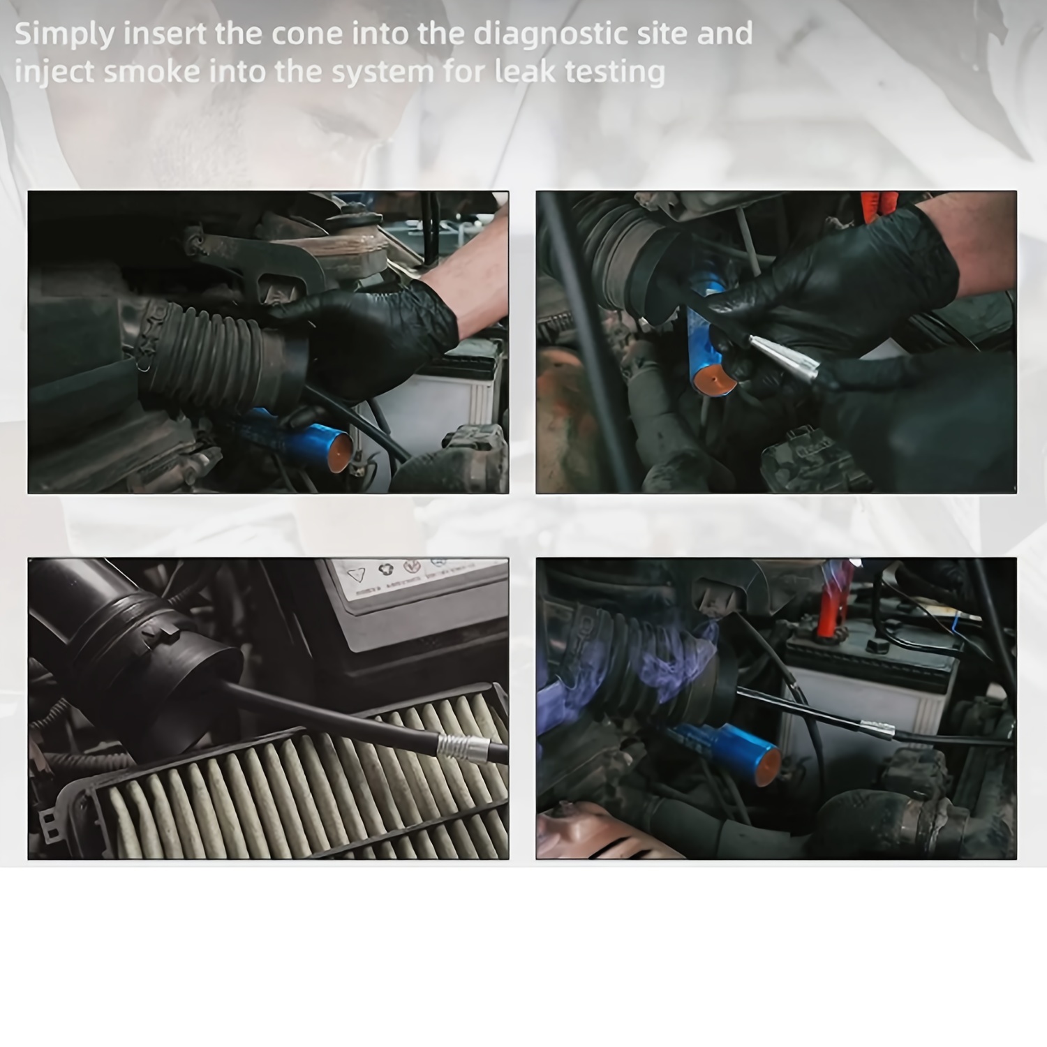 Smoke Cone Leak Detector Exhaust Intake Guide Adapter Leak - Temu ...