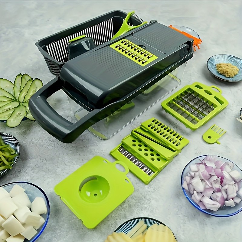 1set 16-in-1 Vegetable With Container Cheese Grater Hand Crank Slicer ...