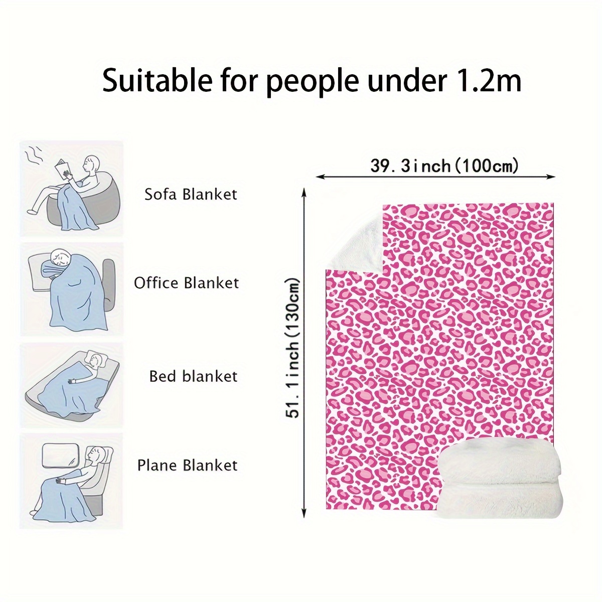 leopard print flannel blanket soft warm livingroom office - Temu Denmark
