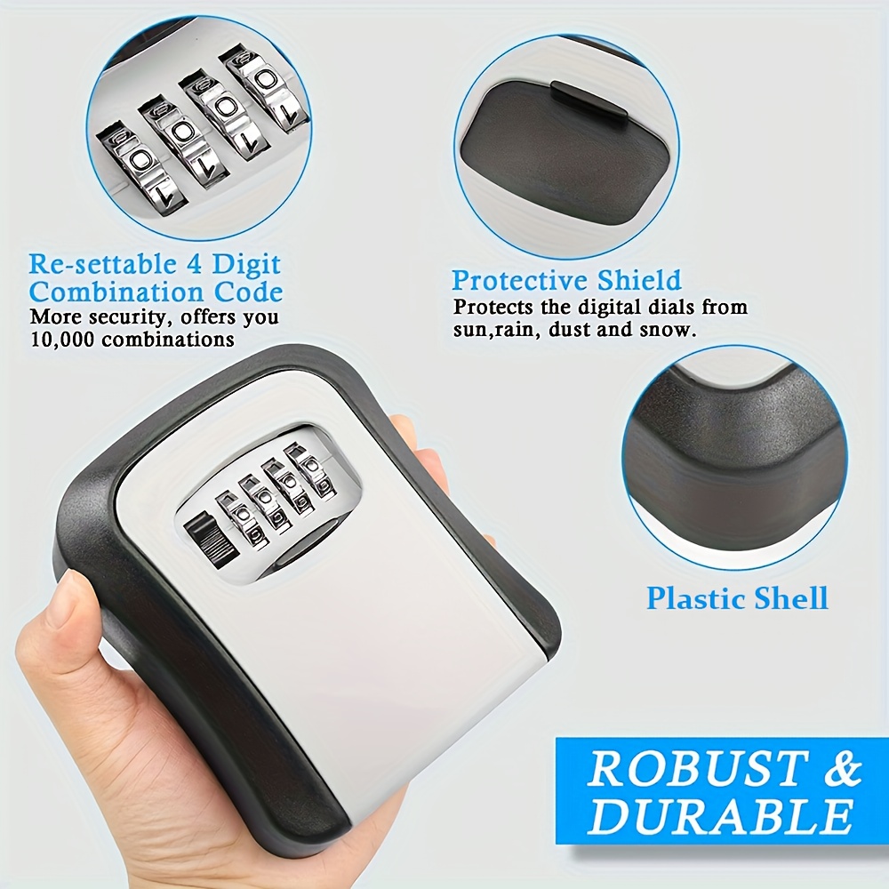 Key Lock Box Outside Portable Combination Lockbox House Keys - Temu