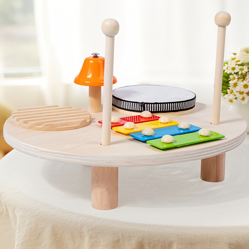 Wooden Music Percussion Early Education Toys, Multifunctional 4-in-1 ...