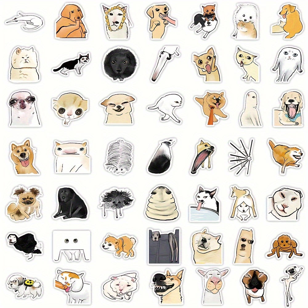 Cat Stickers Prank Meme Large Sticker Pack Bumper Water - Temu United