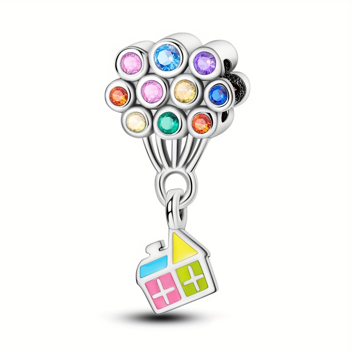 Colorful Balloon House Charm Silver Plated Cute Cartoon - Temu Ireland