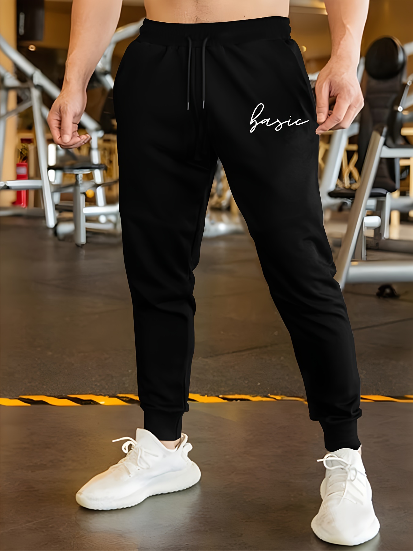 Basic Print Men's Joggers Fashionable Sweatpants Casual - Temu Denmark
