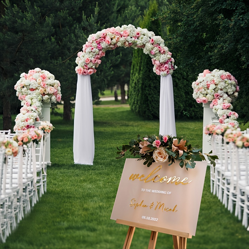 Custom Frosted Acrylic Wedding Welcome Sign Elegant Floral - Temu