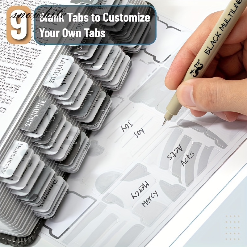 5 Sheets 75pcs Tabs, Gray Index Tabs For Study, Laminated Tabs For ...