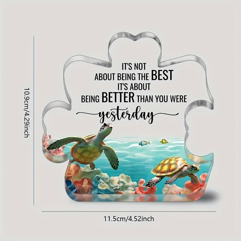 sea turtle puzzle shaped acrylic decoration inspirational - Temu