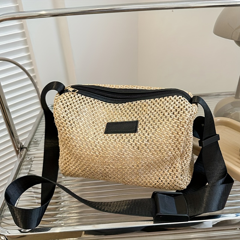 Hollow Woven Straw Bag Boho Style Crossbody Bag Fashion - Temu United ...