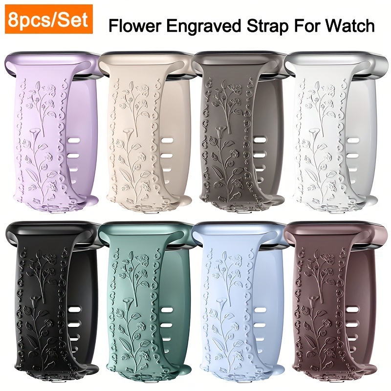 Sport Floral Engraved Silicone Soft Band Watch / - Temu United Kingdom