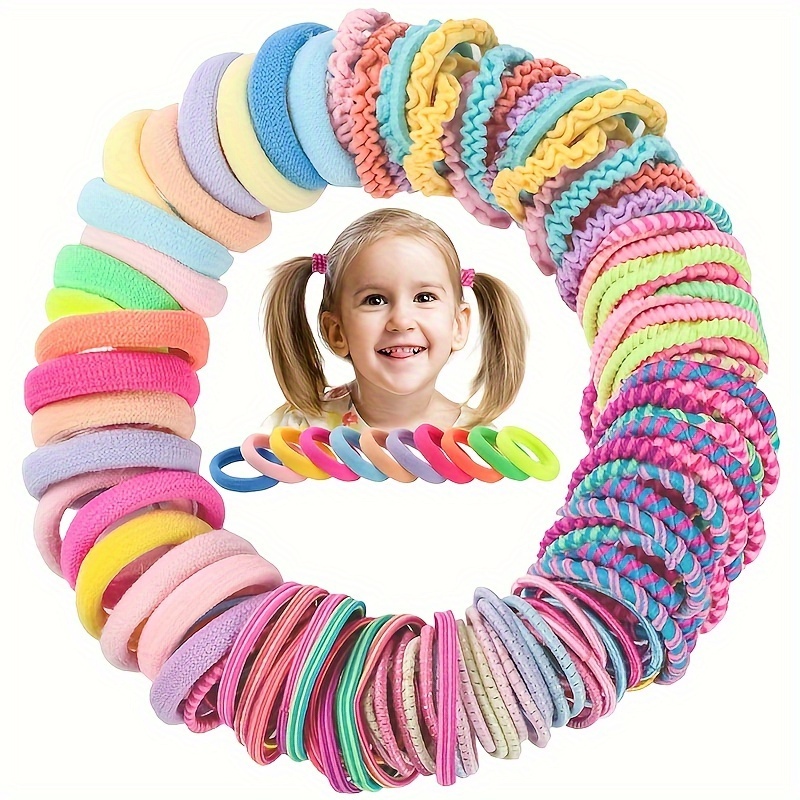 Conjunto 120 Lazos Tela Lindos Bandas Elásticas Cabello - Temu Spain