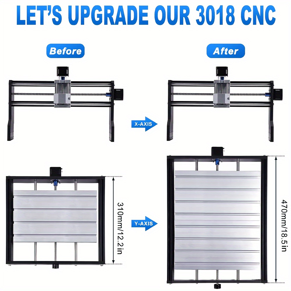 CNC Work Table Aluminum Spoilboard For CNC 3018 – Upgrade Base Plate ...