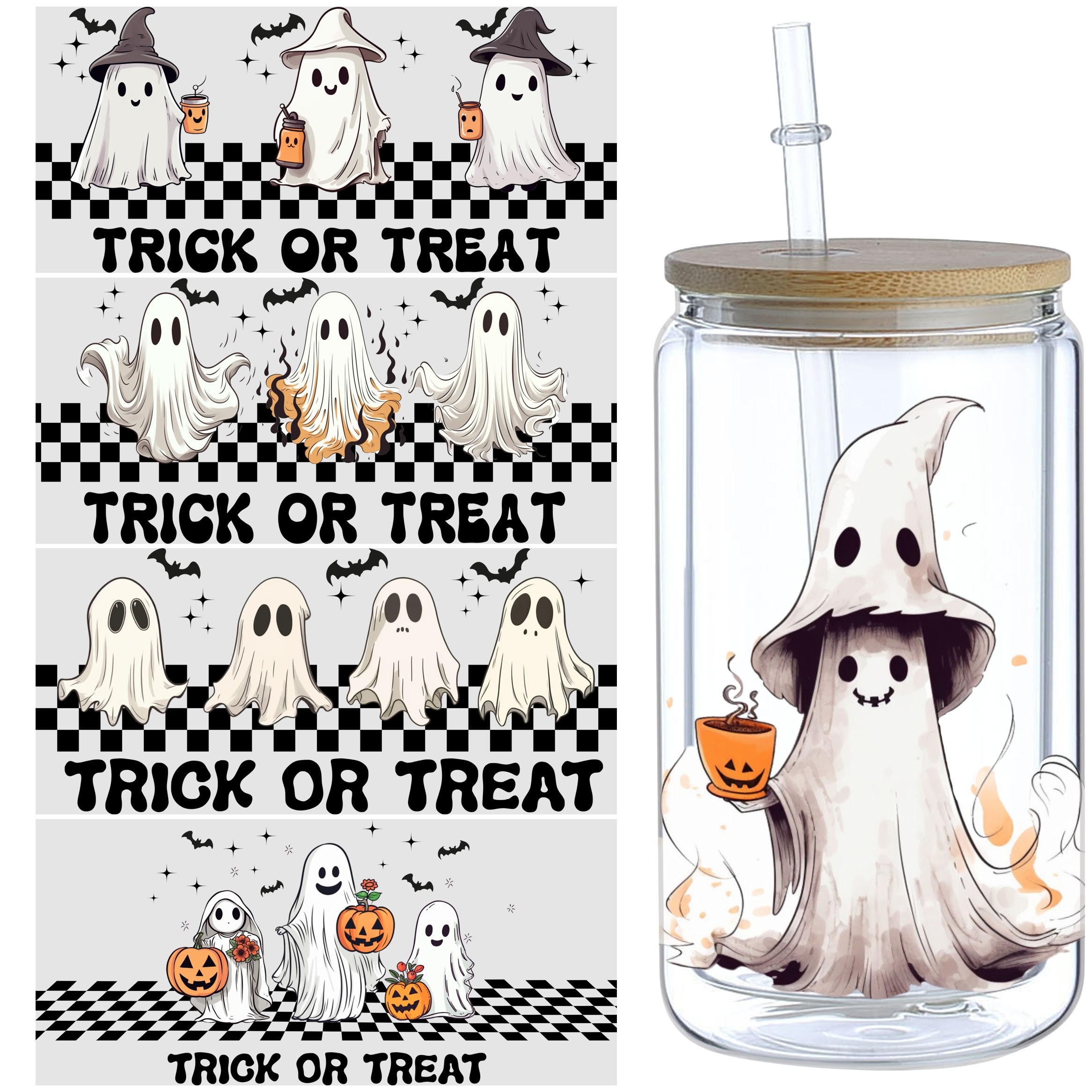 Halloween Ghosts Uv Dtf Stickers Tumblers Self adhesive - Temu