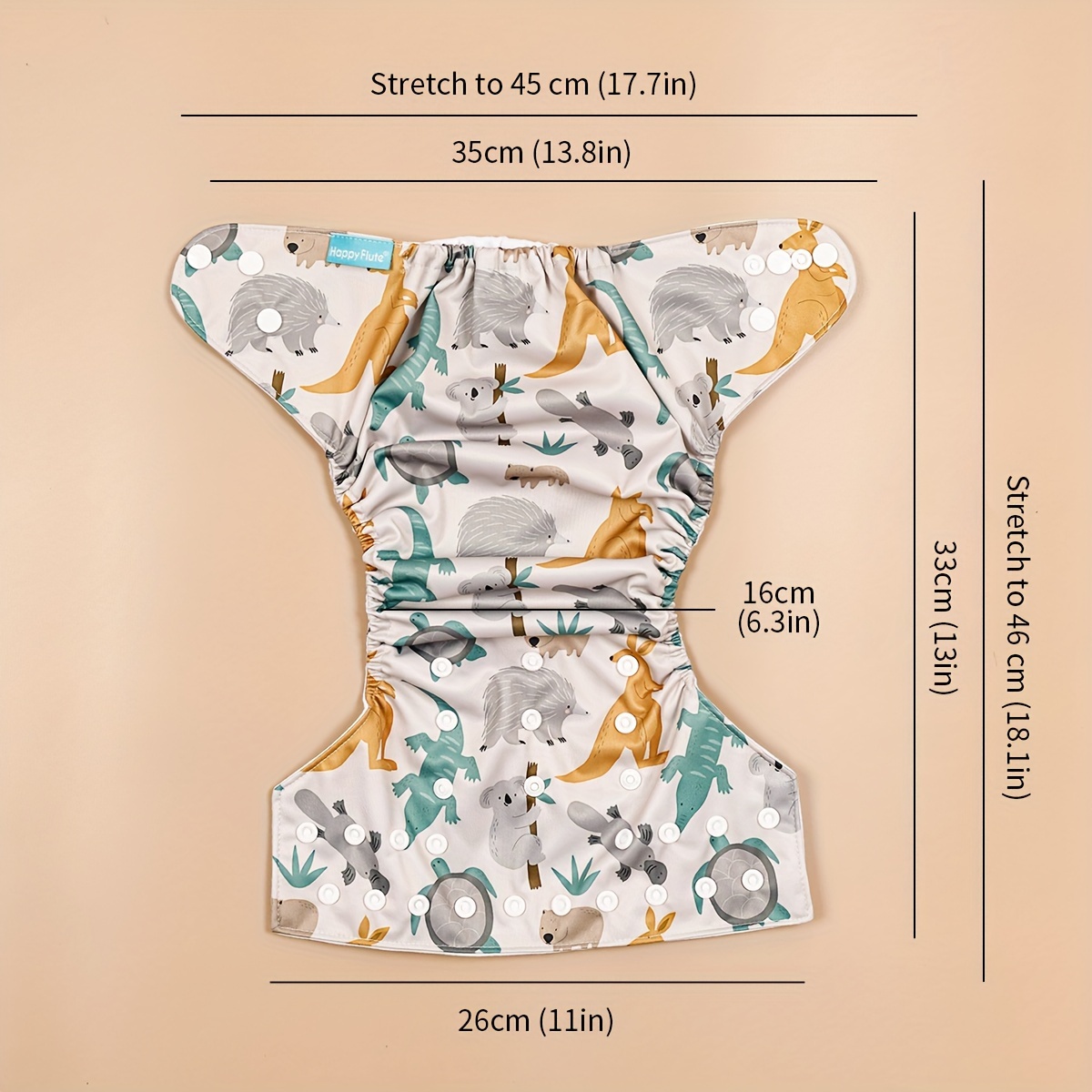 Animal Print 3pcs Waterproof Pocket Diapers Washable Reusable Cloth ...