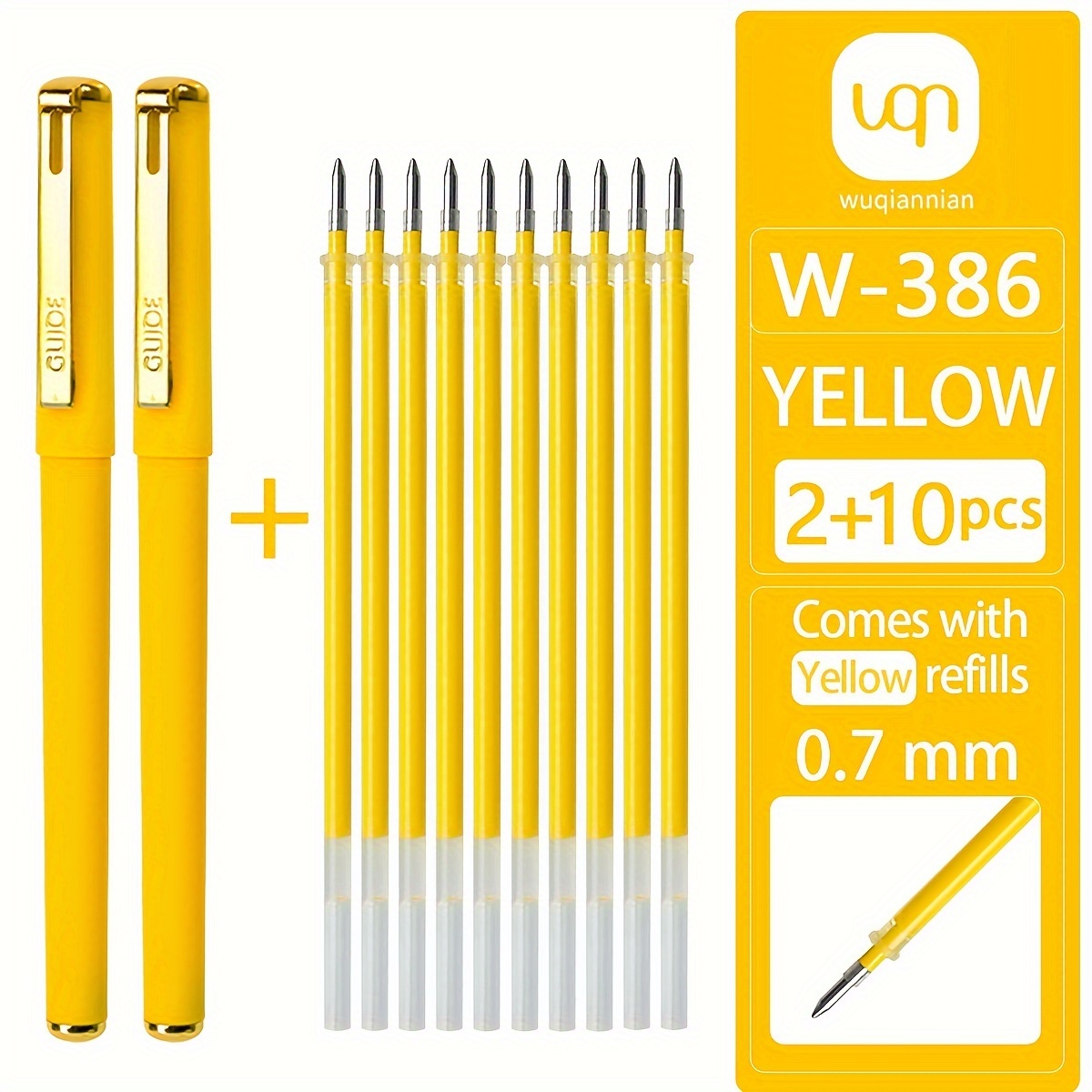 Yellow Gel Pens Yellow Refill Signature Pen Metal Pen Clip - Temu ...