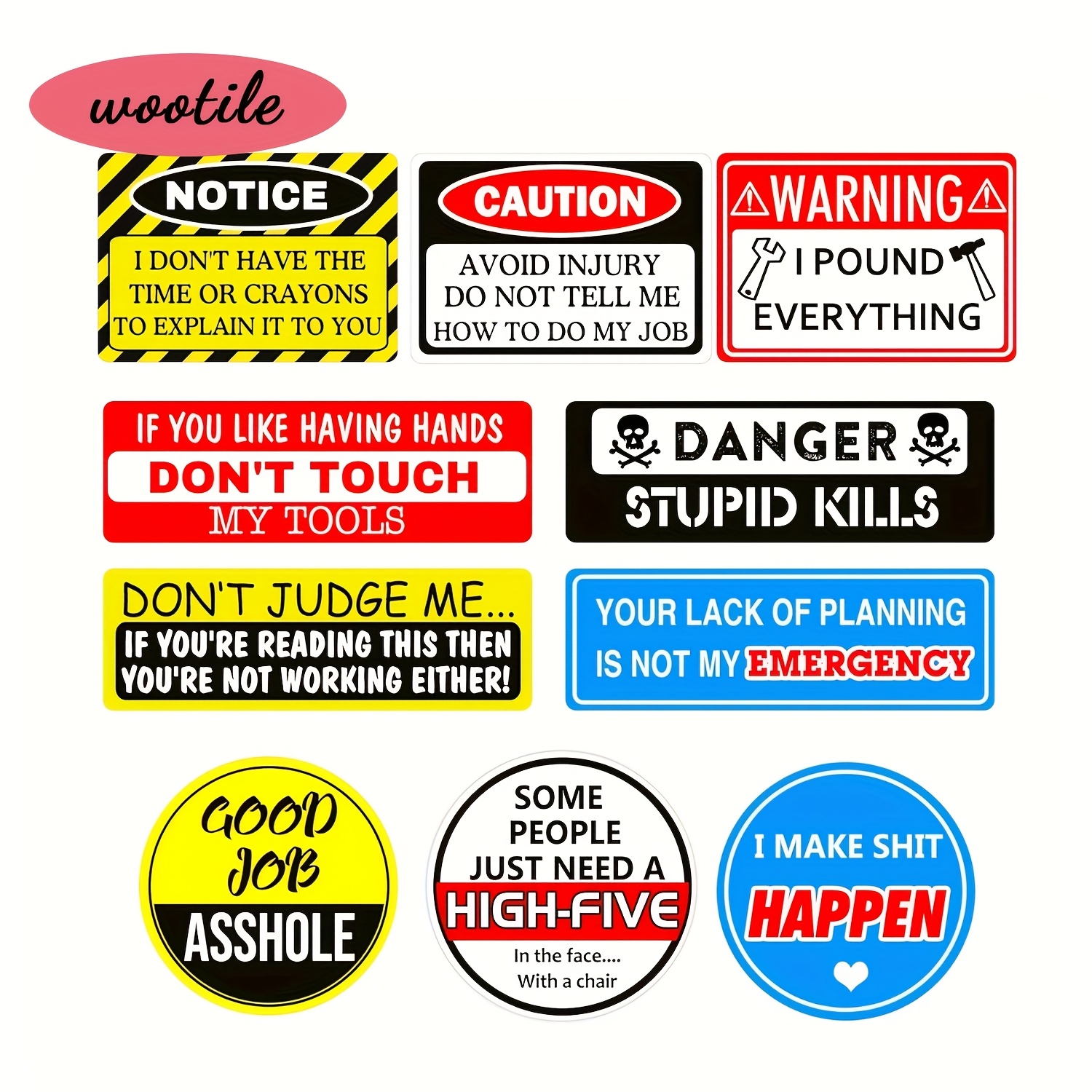 Funny Warning Stickers