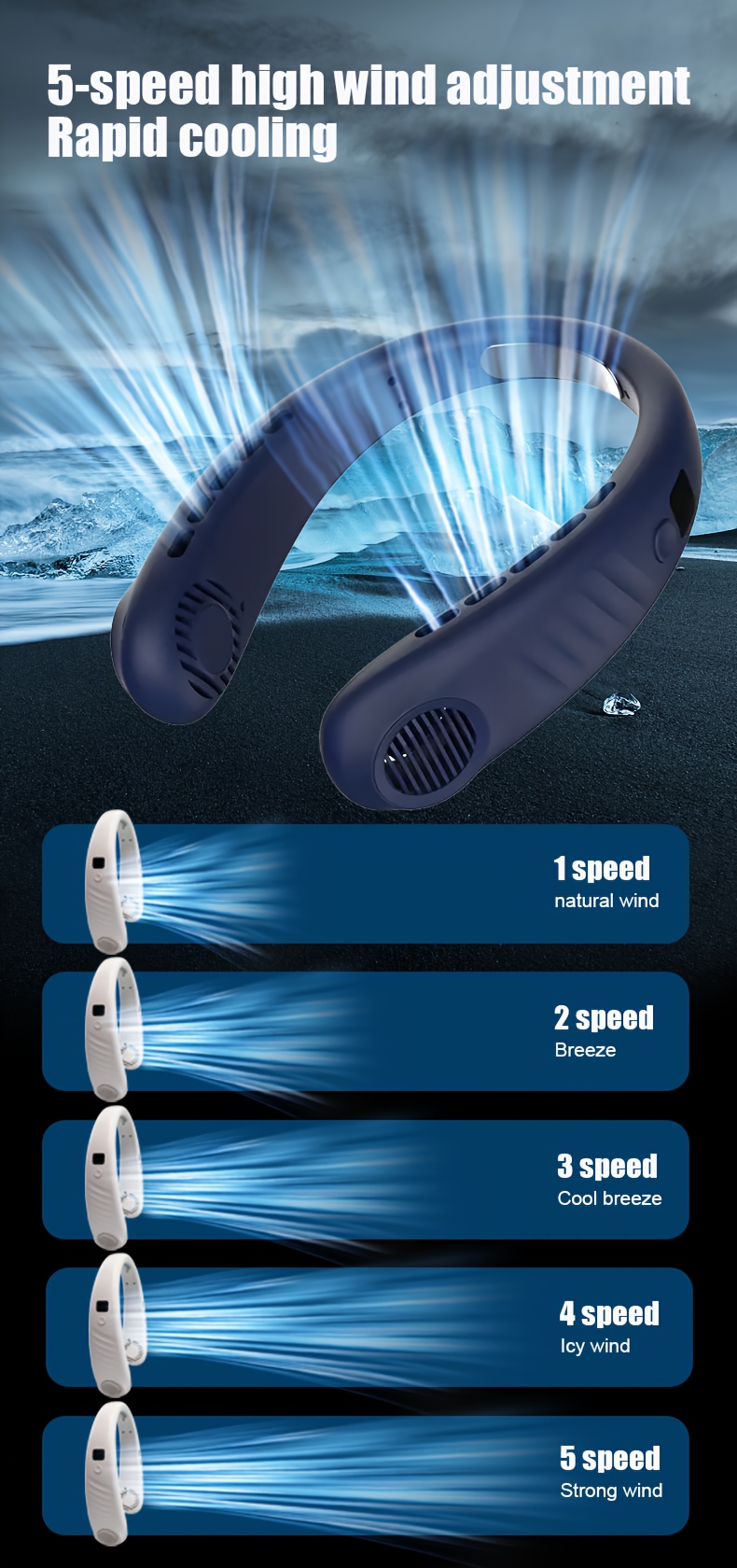 Usb Halter Mini Fan Portable Fan Quiet Continuous Operation - Temu