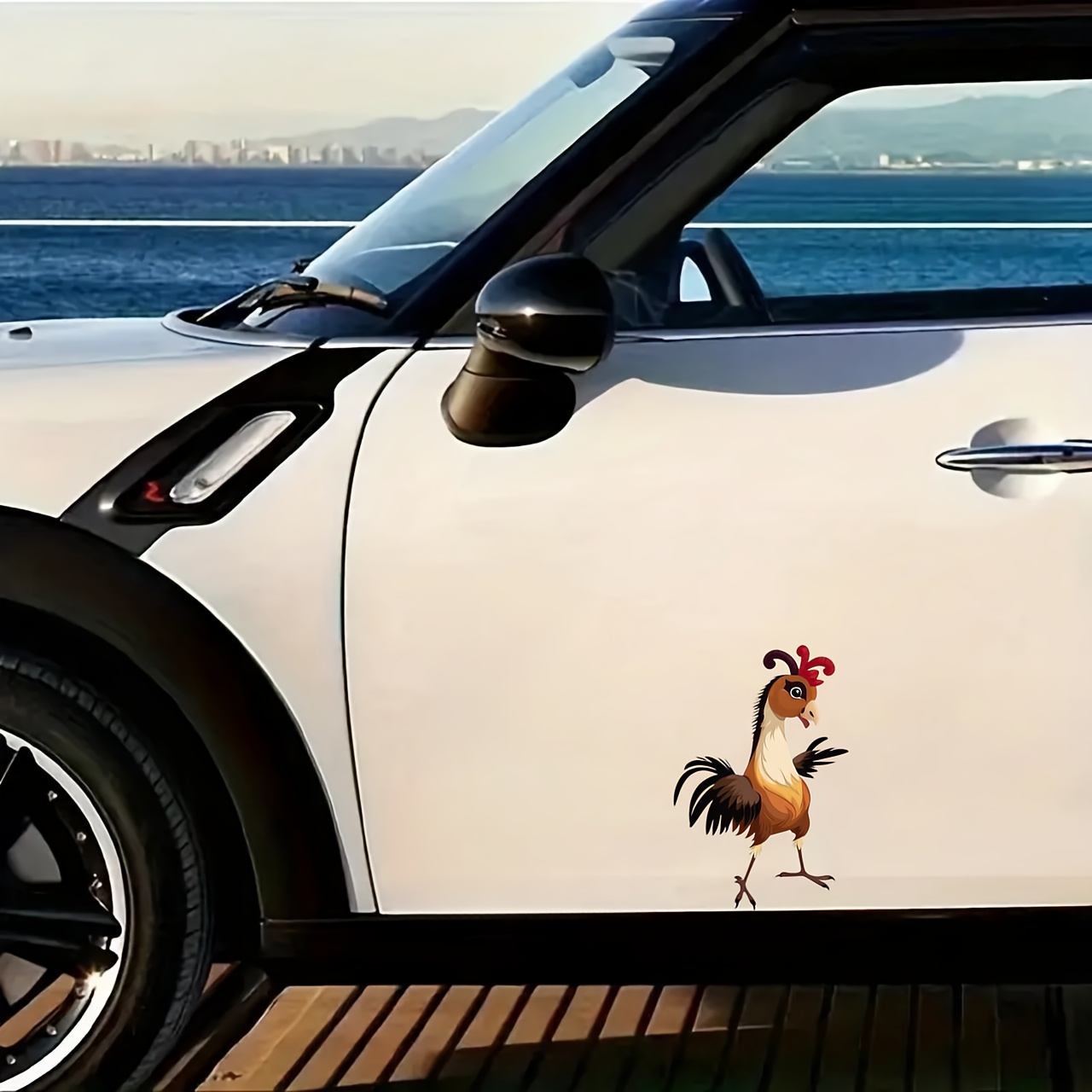 Funny Rooster Sticker Car: Pvc Vinyl Decal Motorcycle - Temu