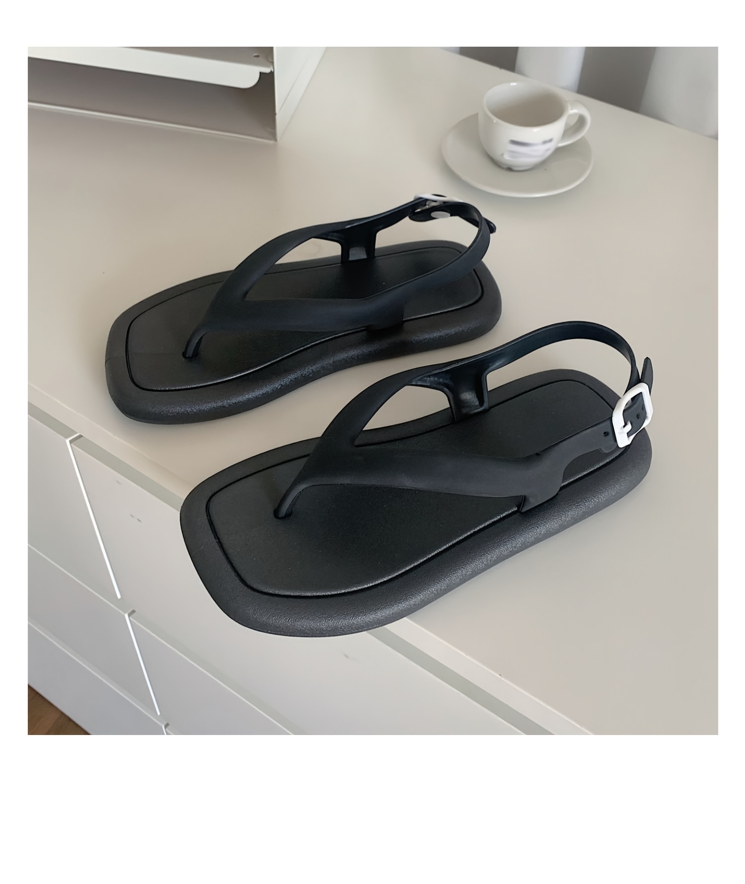 Women's Fashion Slip-on Flip Flops, Lightweight Flat Non-slip Vacation ...